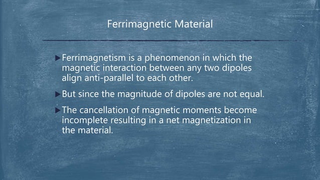 Classification of magnetic materials on the basis of magnetic moment ...