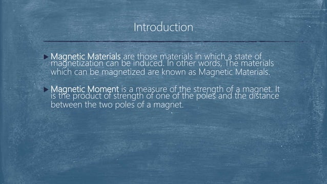 Classification of magnetic materials on the basis of magnetic moment ...