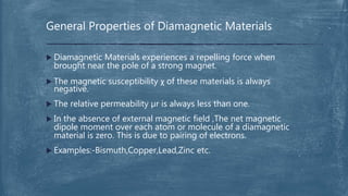 Classification of magnetic materials on the basis of magnetic moment | PPTX