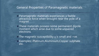Classification of magnetic materials on the basis of magnetic moment | PPTX