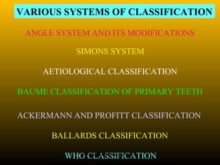 Classification of malocclusion /certified fixed orthodontic courses by ...