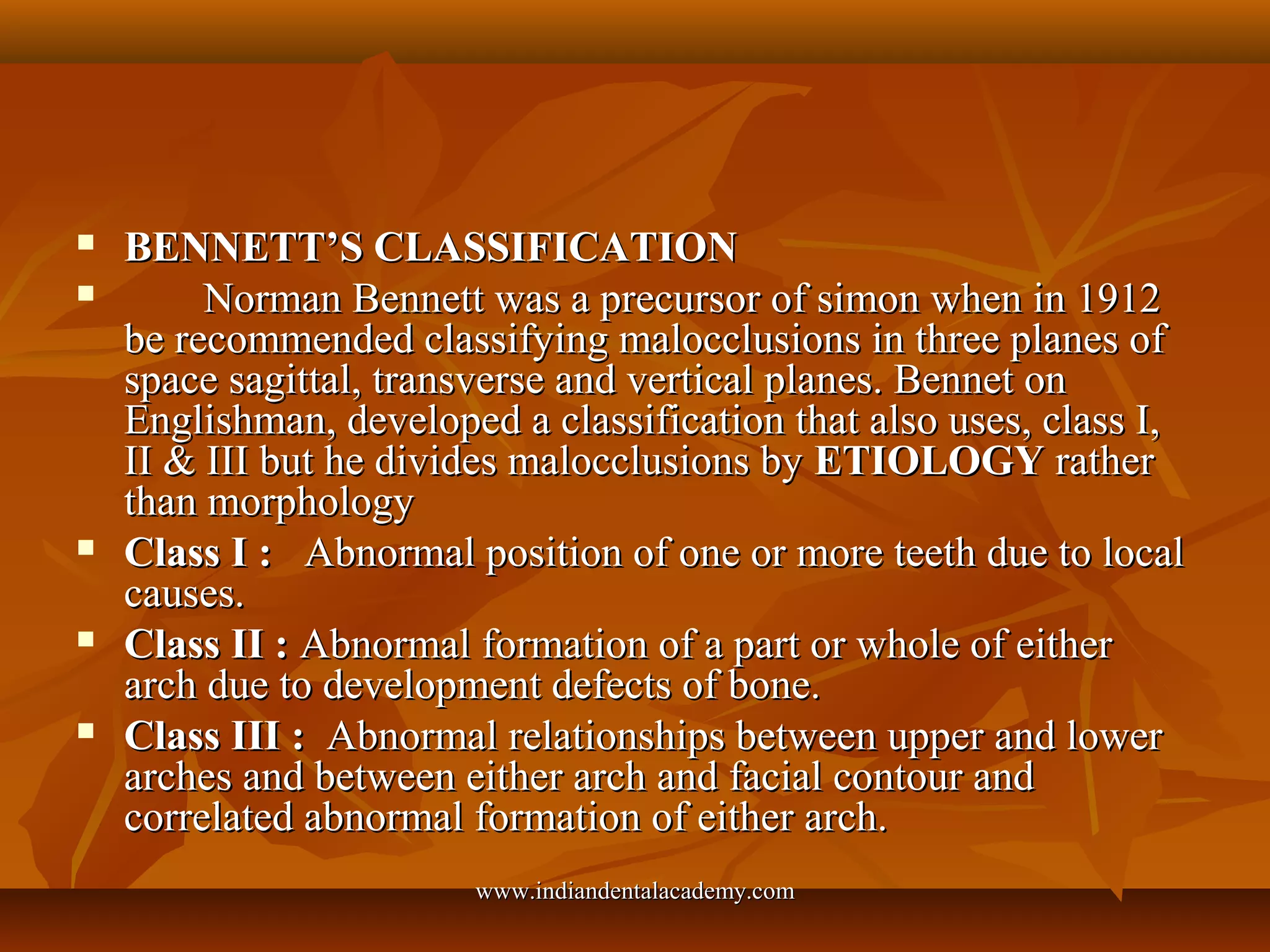Classification of malocclsion /certified fixed orthodontic courses by ...