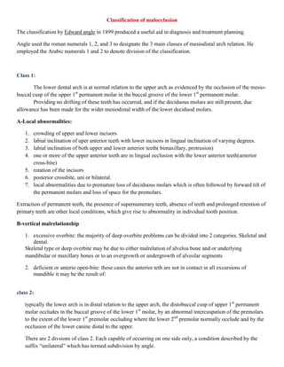 Classification of malocclusion | PDF | Dental Health | Diseases and ...