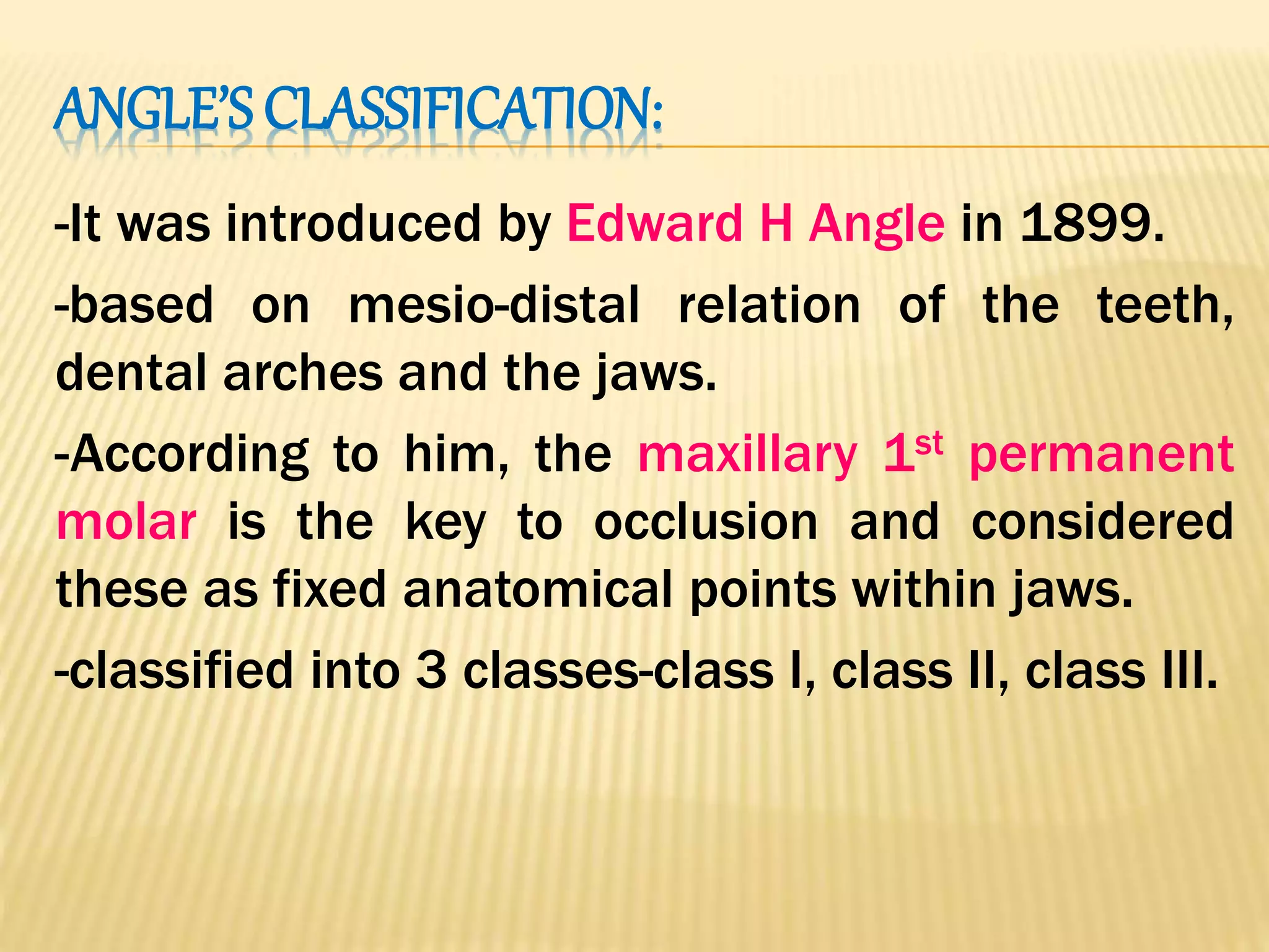 Classification of malocclusion | PPTX