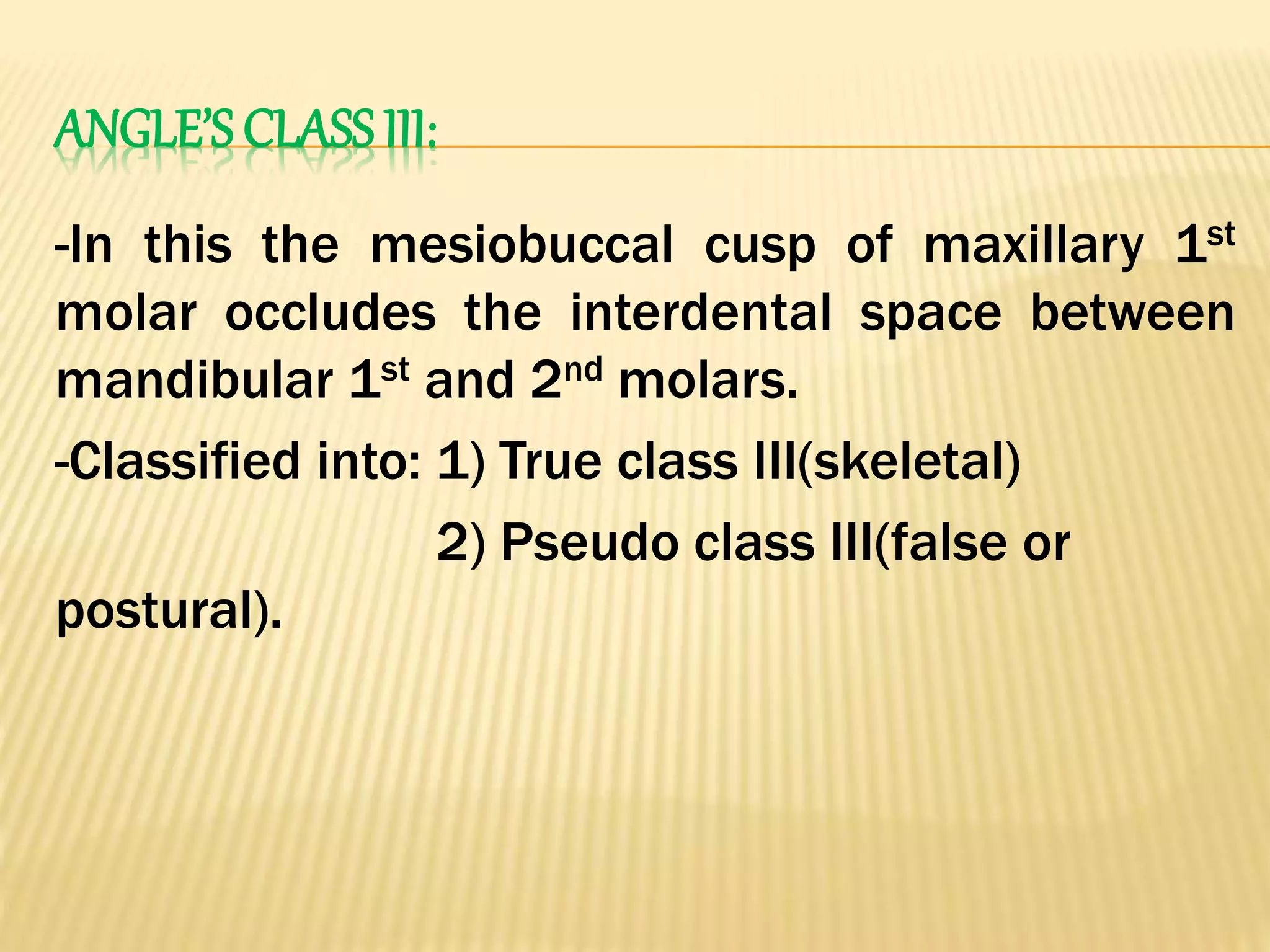 Classification of malocclusion | PPTX
