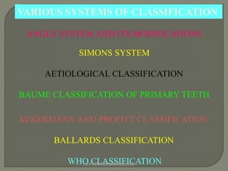 Classification of malocclusion | PPTX