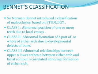 Classification of malocclusion | PPTX