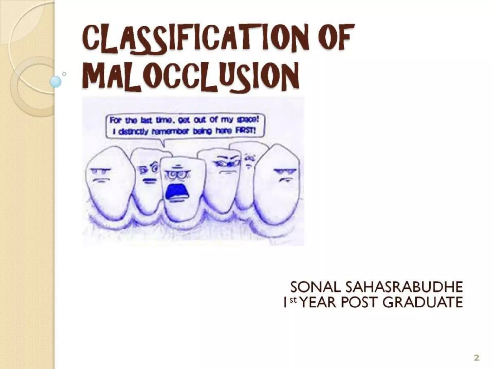 Classification of malocclusion | PPT