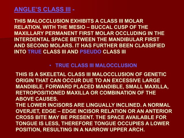Classification of malocclusion | PPT