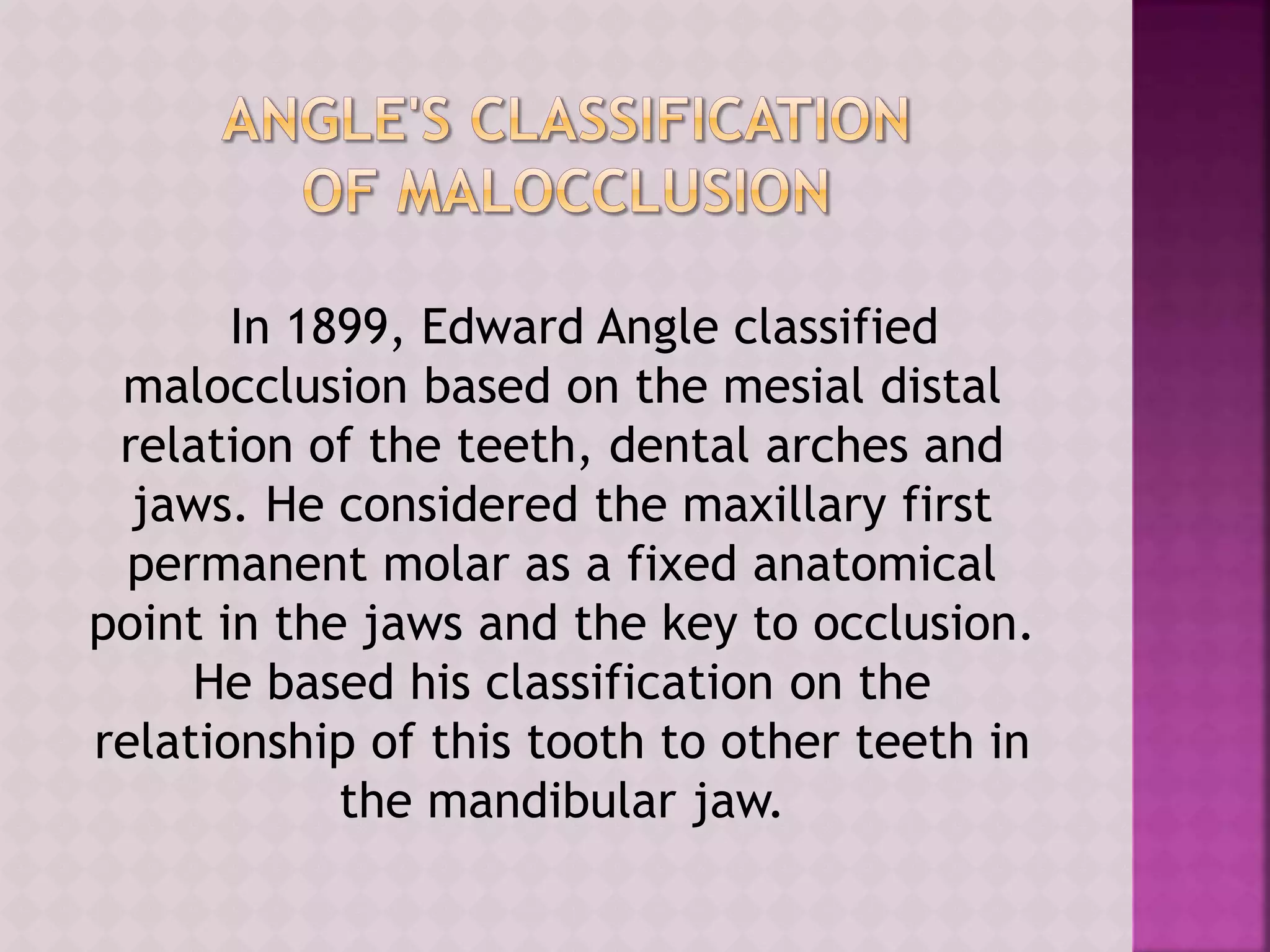 Classification ofmalocclusion | PPTX