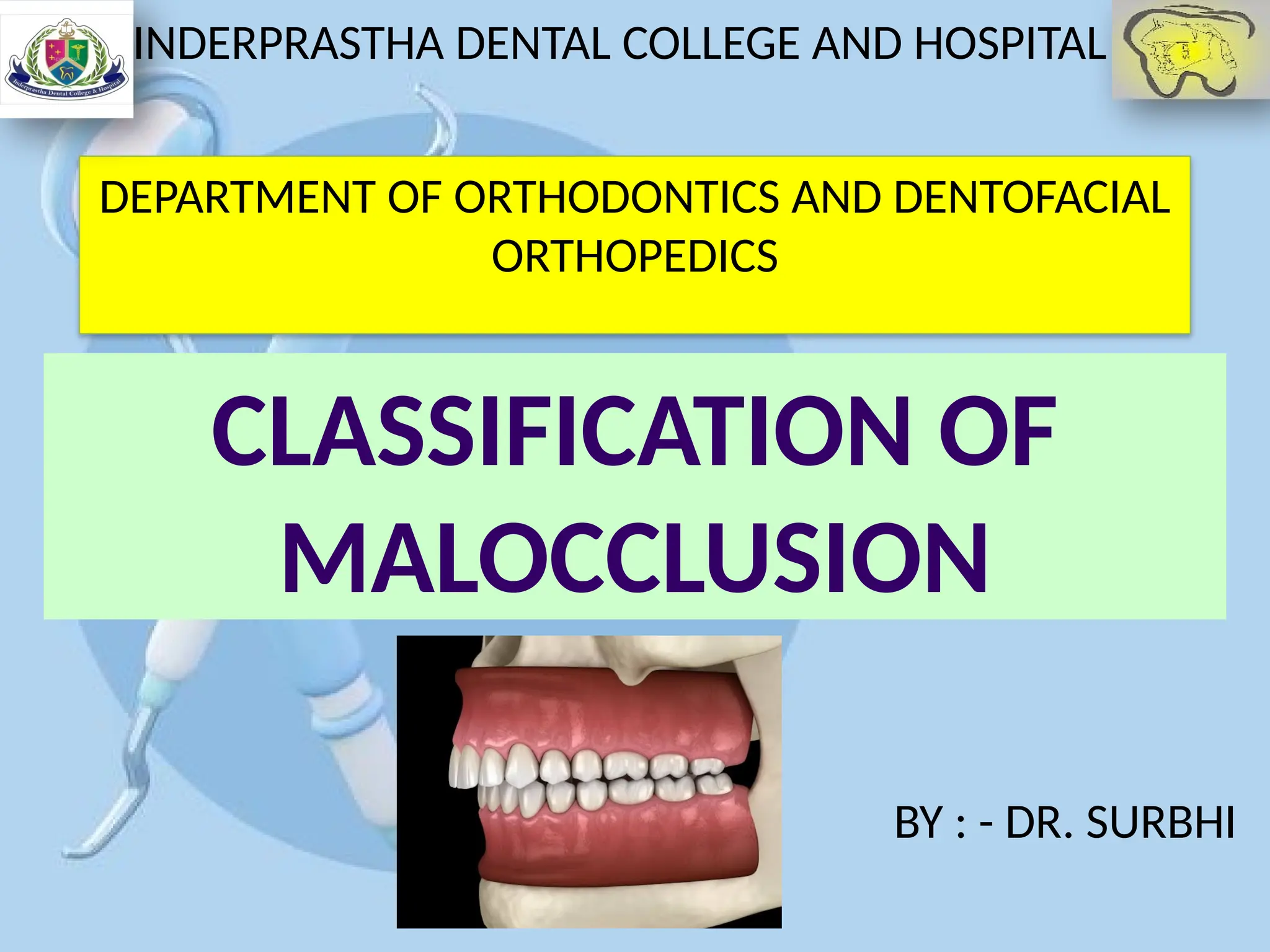 Types Of Malocclusion Slideshare