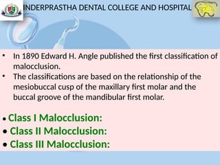 CLASSIFICATION OF Malocclusion skeletal and dental | PPTX