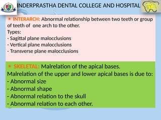 CLASSIFICATION OF Malocclusion skeletal and dental | PPTX