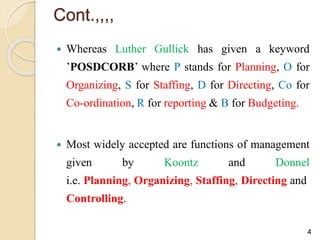 Classification of management functions | PPTX