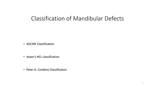 Classification of mandibular defects | PDF | Bone and Joint Conditions ...