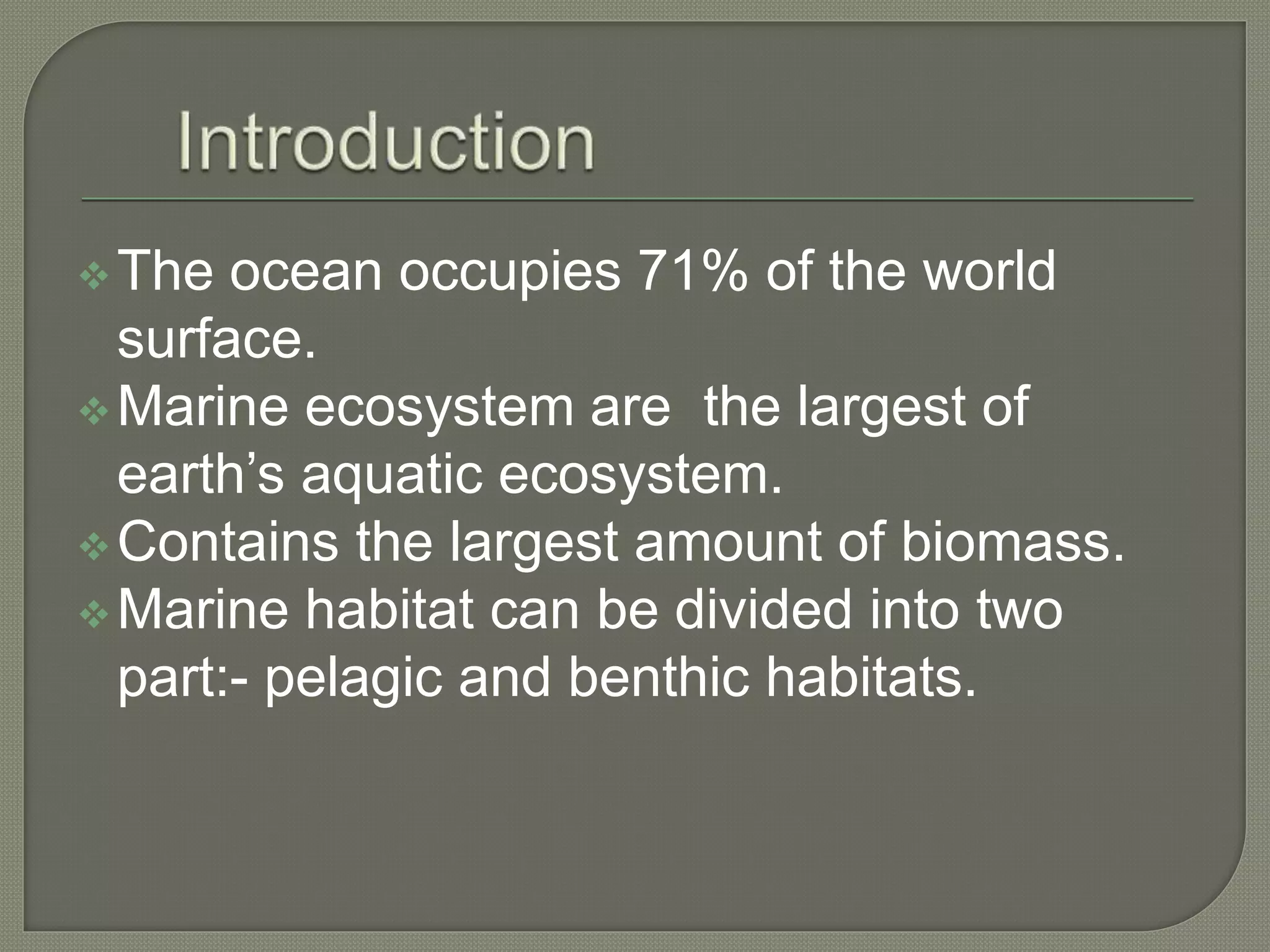 Classification of marine environment ppt | PPTX