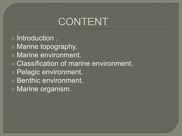 Classification of marine environment ppt | PPTX