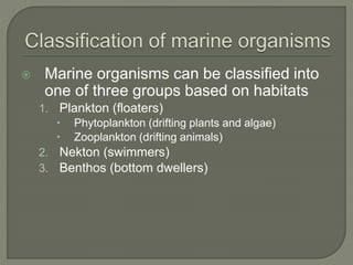 Classification of marine environment ppt | PPTX