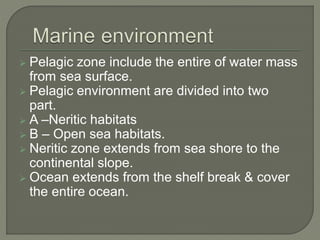Classification of marine environment ppt | PPTX
