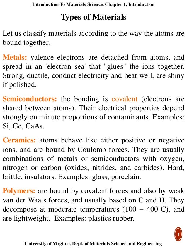Classification of materials