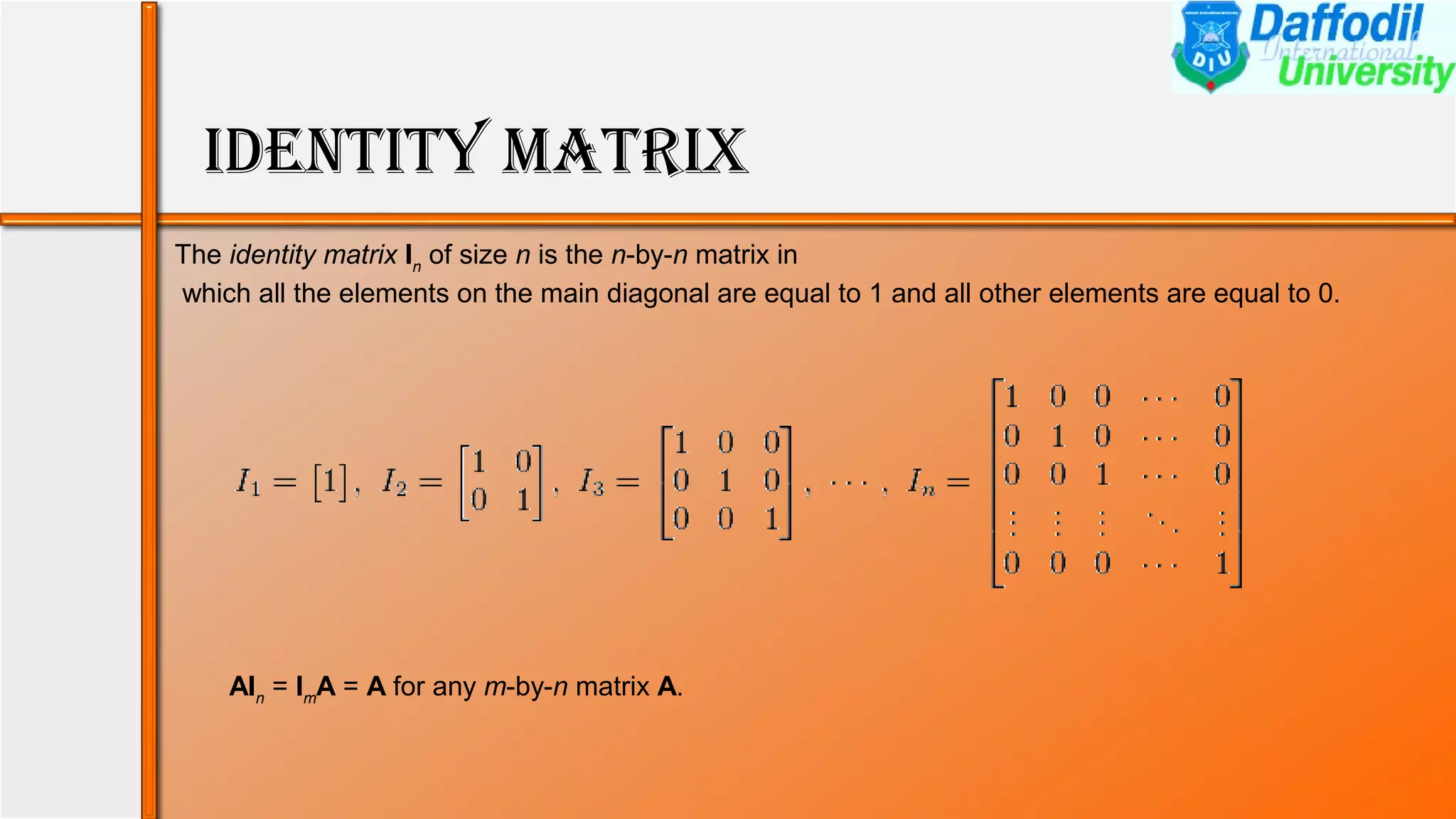 Classification of matrix | PPT | Maps & Navigation