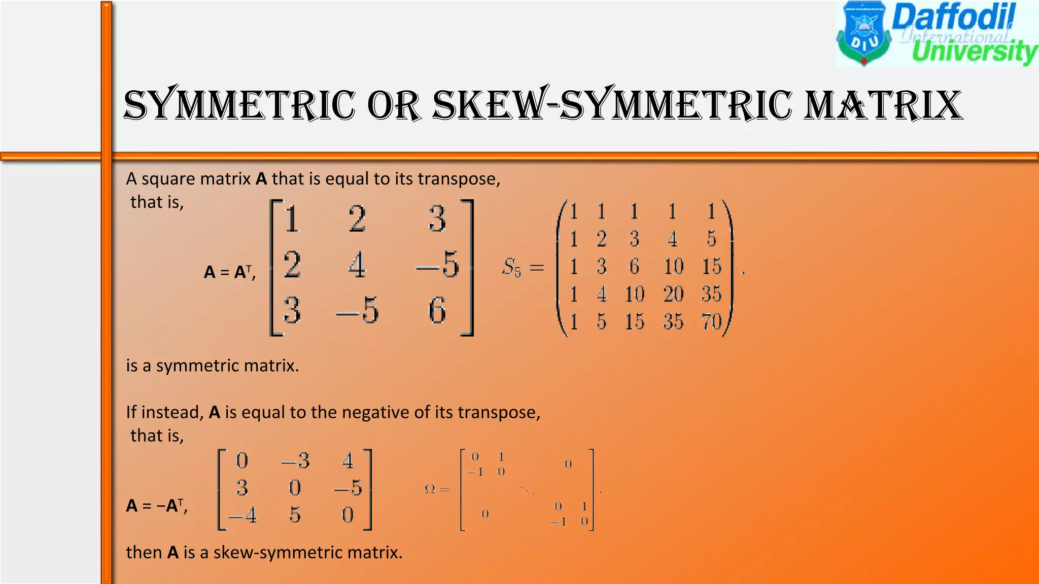 Classification of matrix | PPT | Maps & Navigation