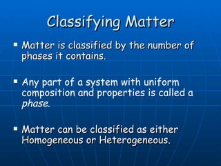 Classification of Matter | PPT