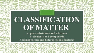 CLASSIFICATION OF MATTER and its composition.pptx