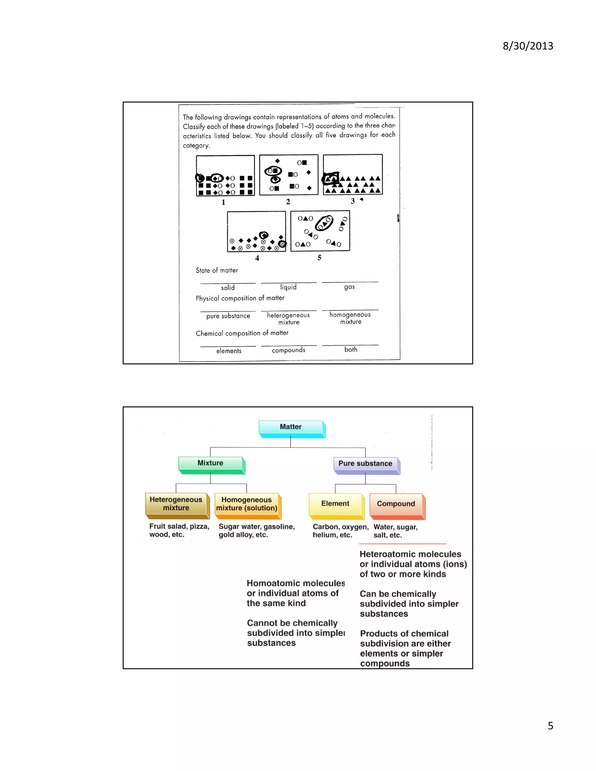 Classification of matter slides | PDF