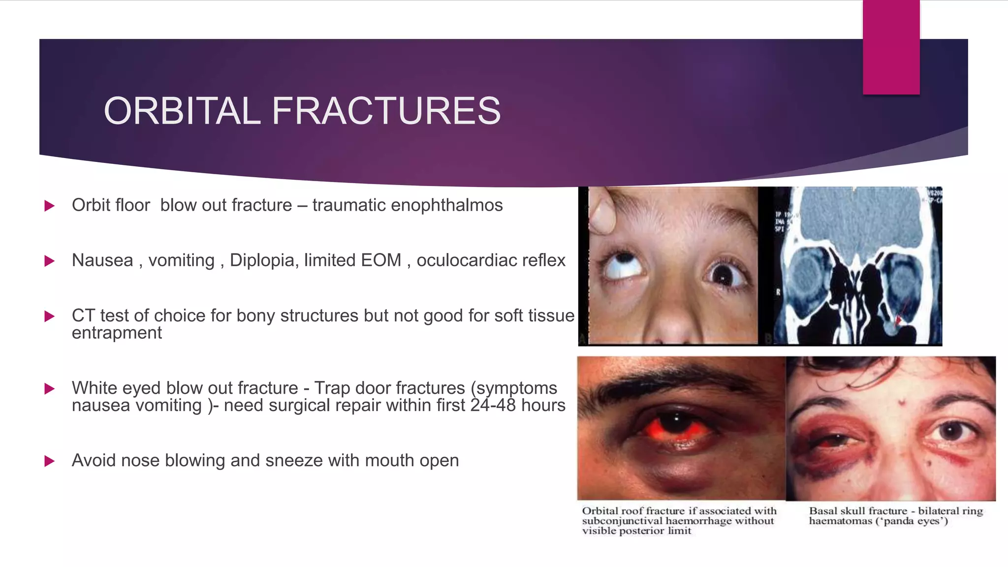 OCULAR TRAUMA - Classification of mechanical injuries, clinical ...