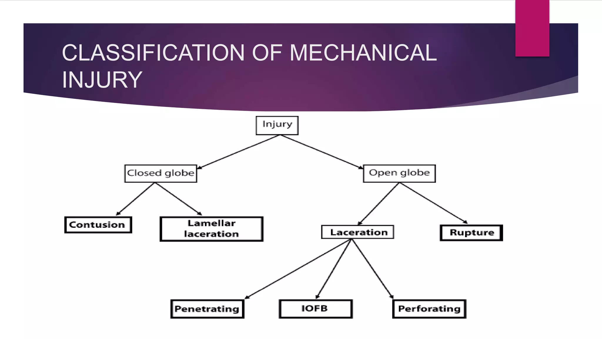 OCULAR TRAUMA - Classification of mechanical injuries, clinical ...