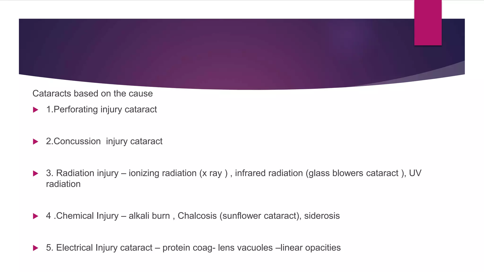 OCULAR TRAUMA - Classification of mechanical injuries, clinical ...