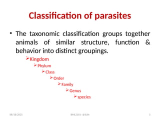 Classification of medically important parasites.pptx