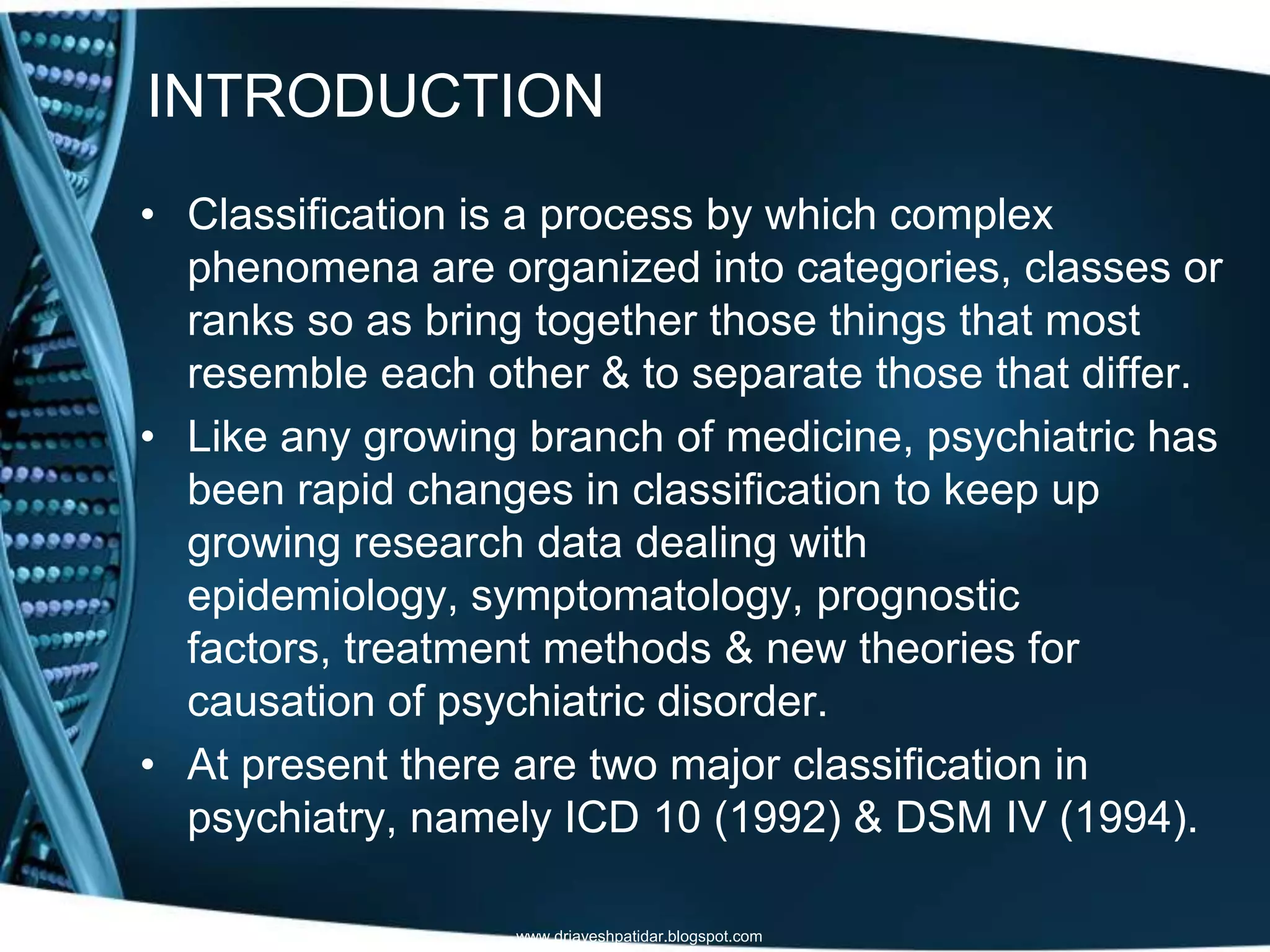 Classification of mental disorder | PPSX