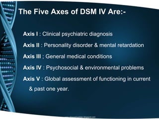 Classification of mental disorder | PPSX