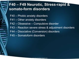 Classification of mental disorder | PPSX
