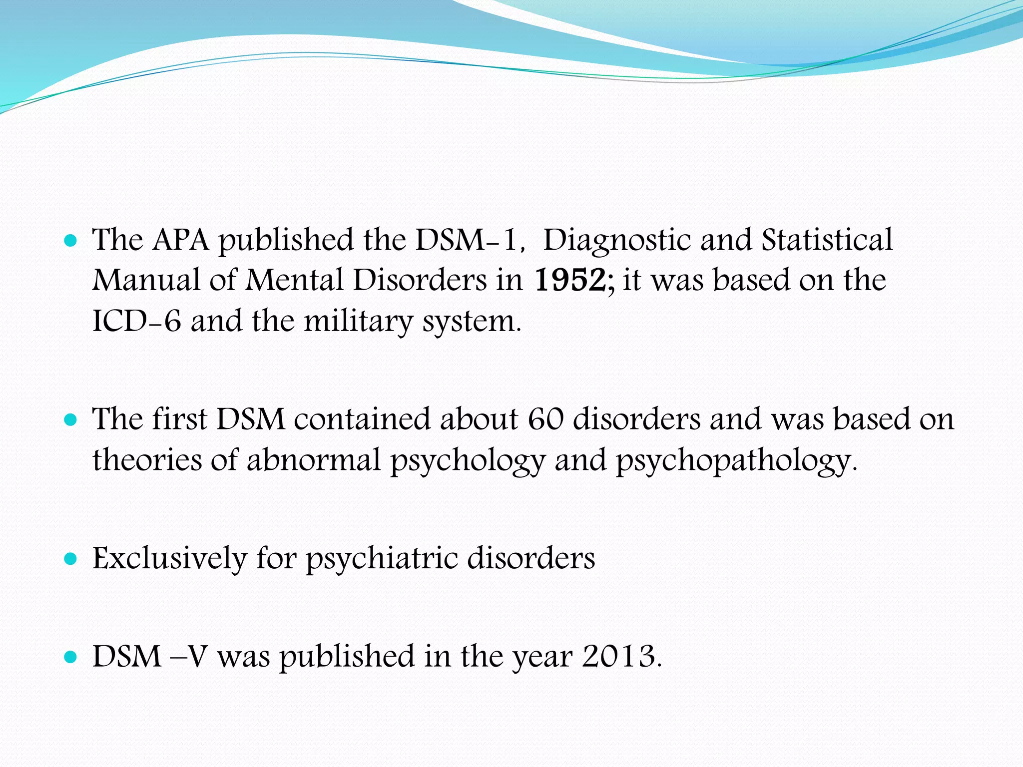 Classification of mental disorders | PPTX