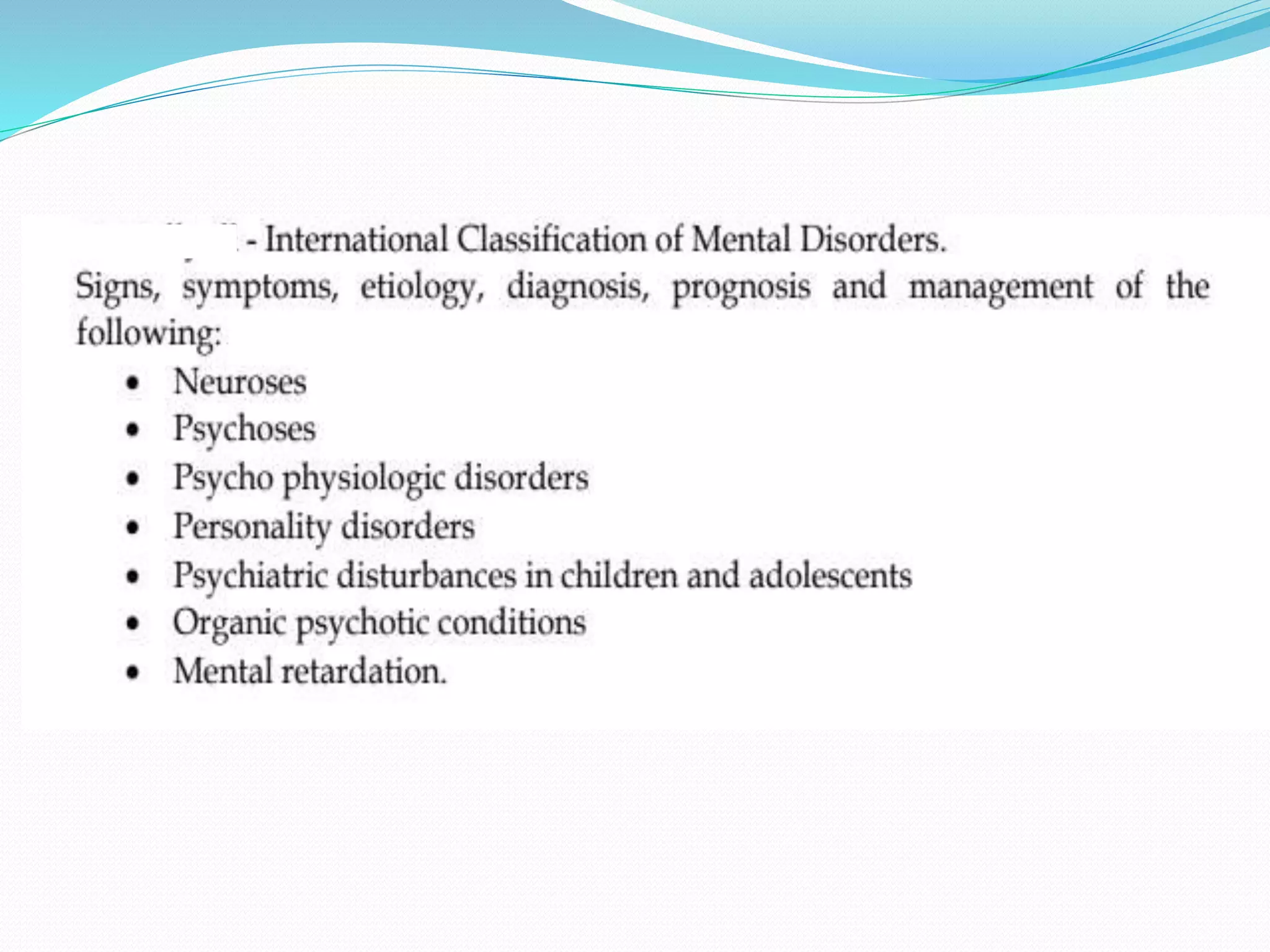 Classification of mental disorders | PPTX