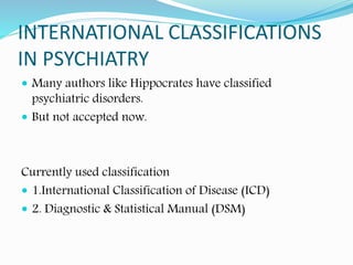 Classification of mental disorders | PPTX