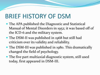 Classification of Mental Disorders | PPTX