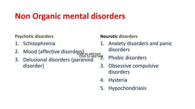 Classification of mental disorders | PPT