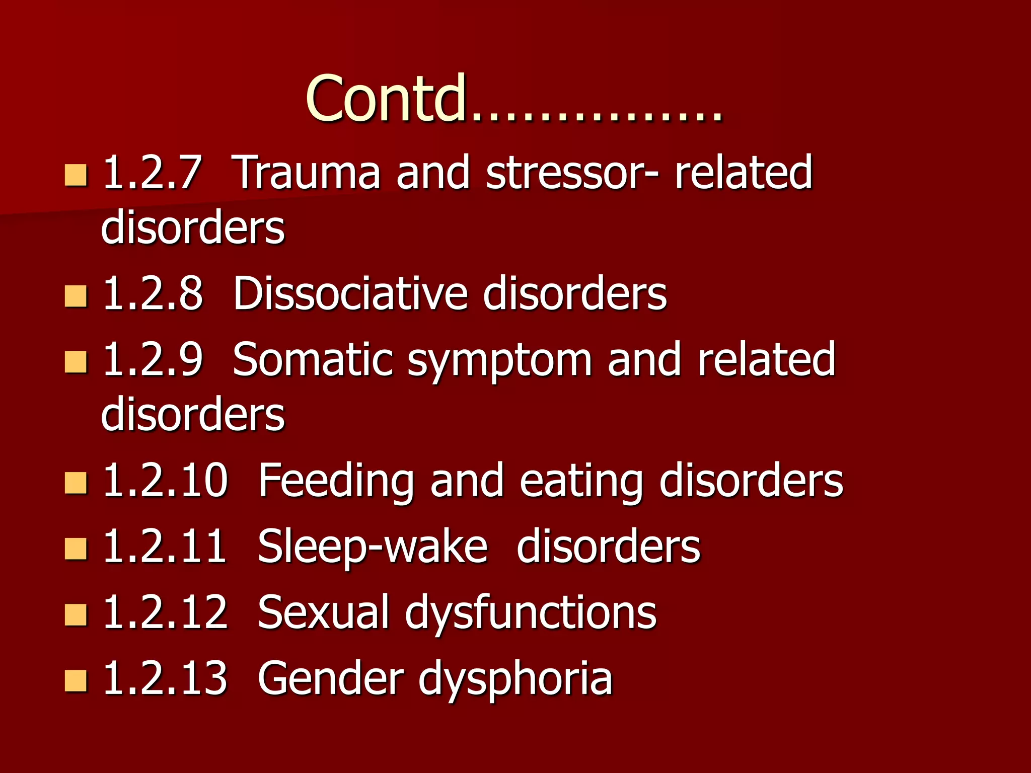 classification of mental disorders.pptx | Mental Health | Diseases and ...