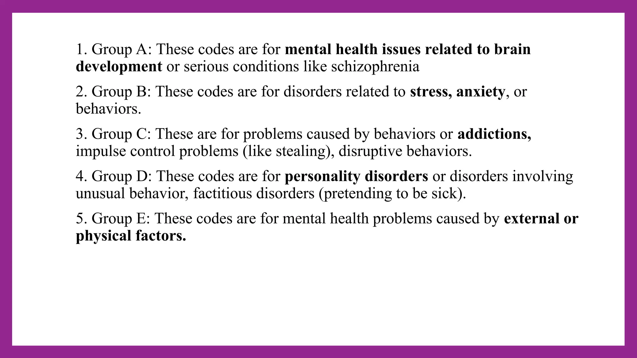 CLASSIFICATION OF MENTAL DISORDERS ppt.ppt