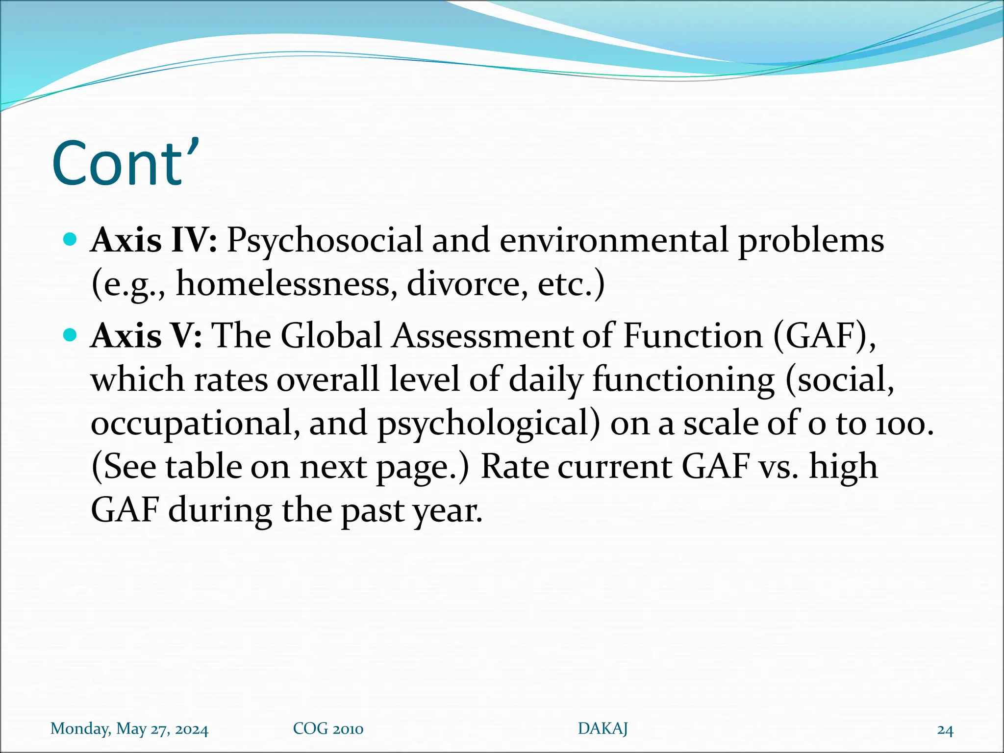 Classification of Mental Disorders-COG.ppt