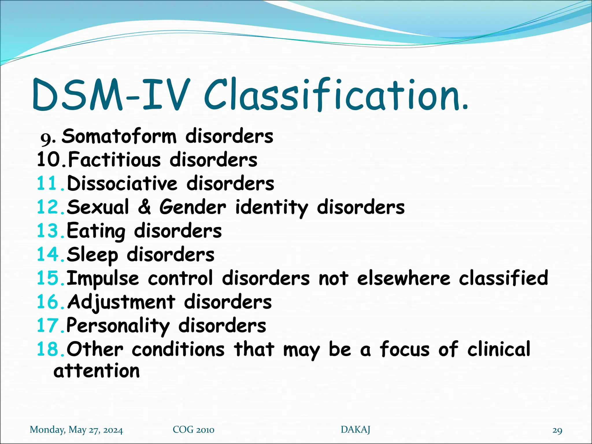 Classification of Mental Disorders-COG.ppt