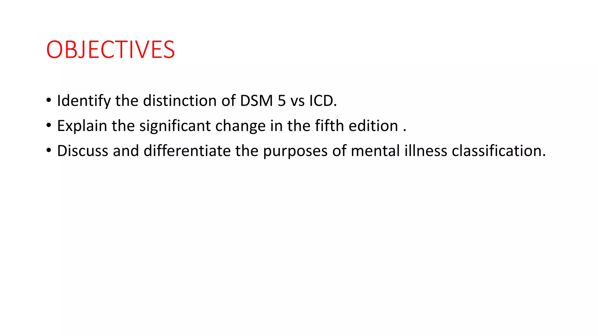 Classification of Mental Disorders (DSM-5 & ICD 10.pptx-drjma | PDF