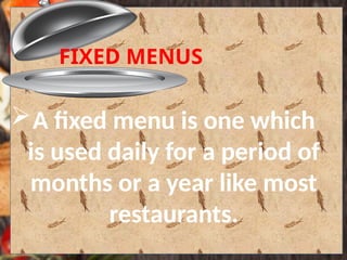 classification of menu powerpoint presentation | PPTX