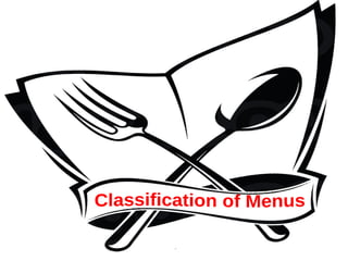 classification of menu powerpoint presentation | PPTX
