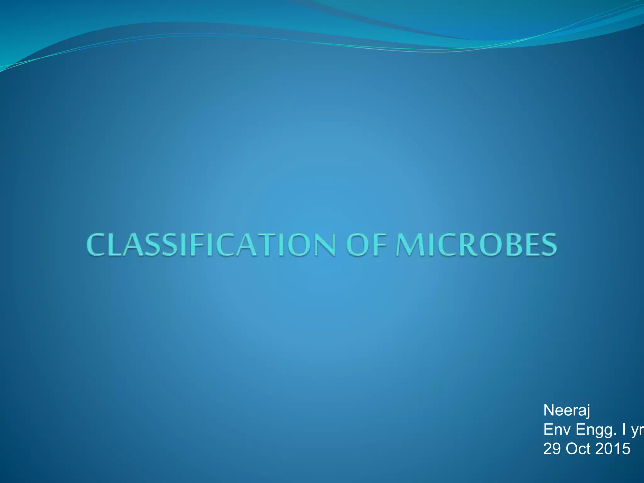 Classification of microbes neeraj sarman | PPT