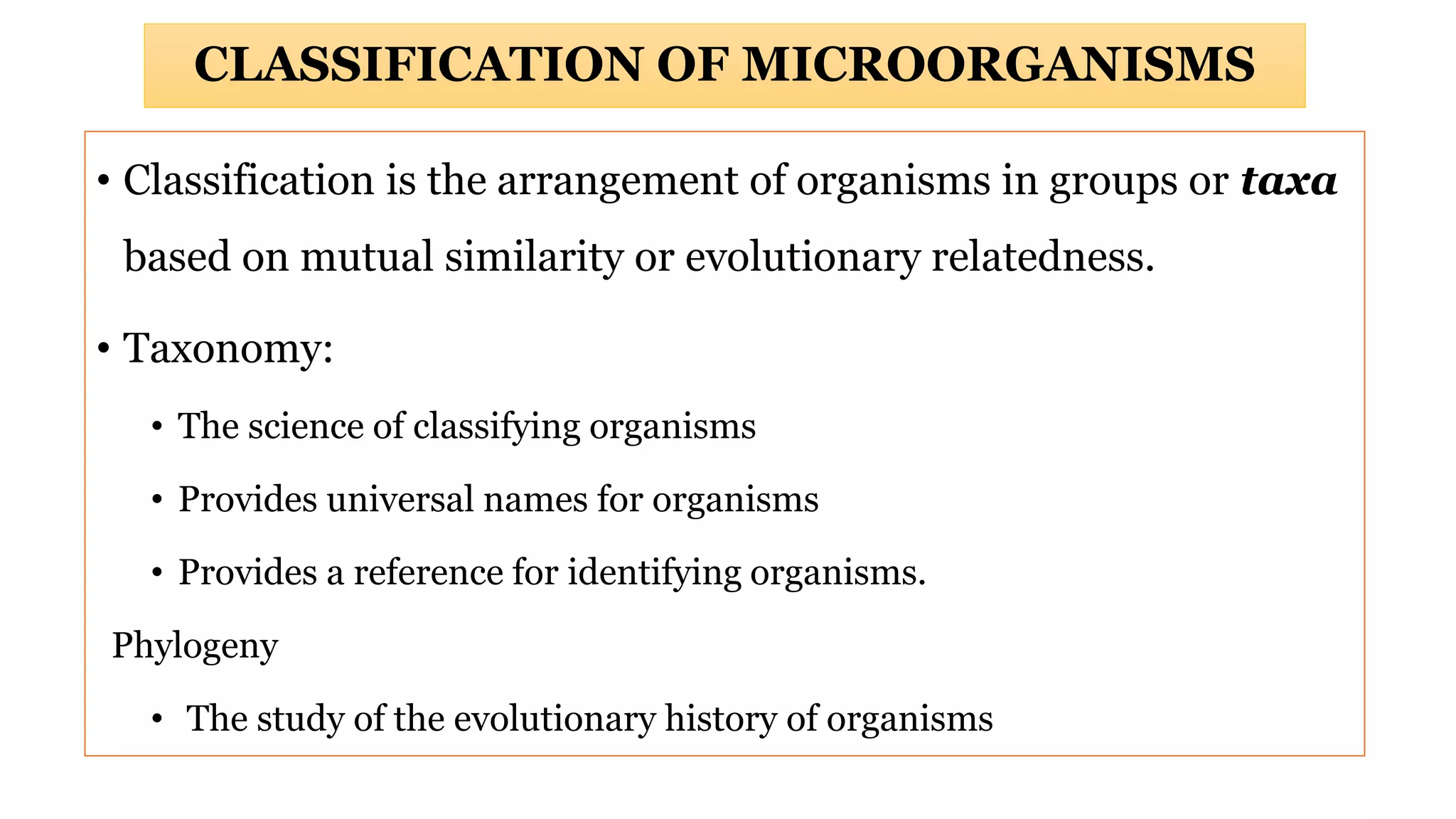 Classification of microoganisms | PPTX